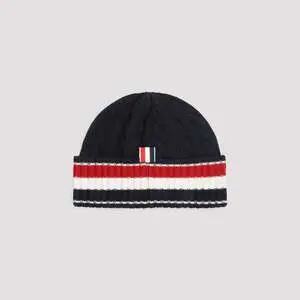Thom Browne Cable-knit Beanie - Blue