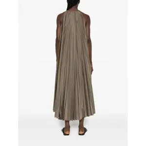 Max Mara Pleated Halter Neck Midi Dress