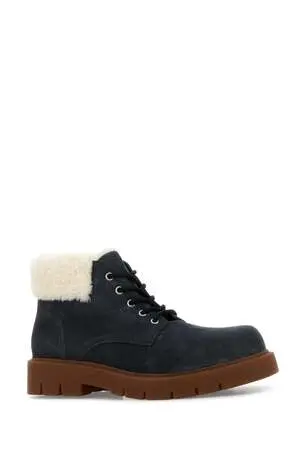 Bottega Veneta Denim Suede Haddock Ankle Boots - Blue