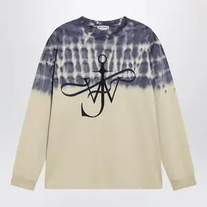 JW Anderson Cru/navy Logo Print Sweatshirt - Cream
