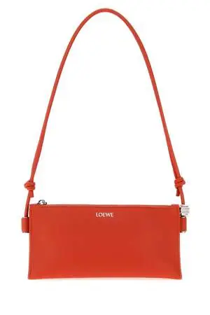 Loewe Coral Leather Joya Shoulder Bag - Red