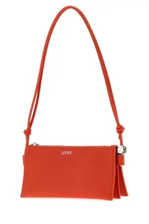 Loewe Coral Leather Joya Shoulder Bag - Red