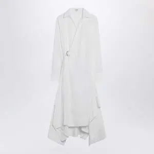 Loewe Draped Silk Dress - White