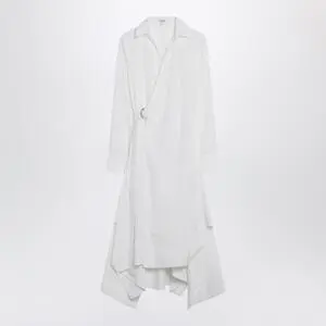 Loewe Draped Silk Dress - White