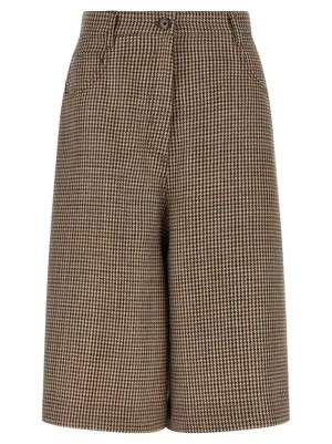 Brunello Cucinelli Prince Of Wales Lamé Bermuda Shorts - Brown