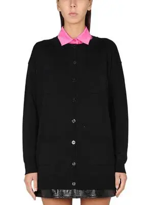 Moschino Cardigan With Logo - Black