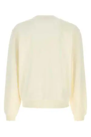 Gucci Ivory Cotton Blend Sweatshirt With Logo Detail - White