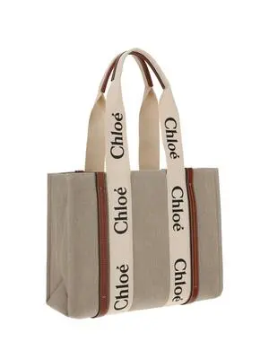 Chloé Woody Canvas Shoulder Bag