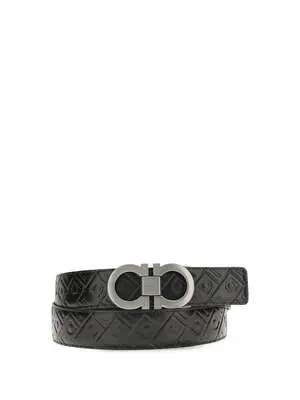 FERRAGAMO Reversible Leather Gancini Belt - Black