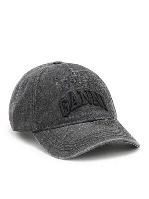 GANNI Embroidered Denim Cap