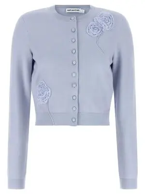 SELF-PORTRAIT Self Portrait Women 'Blue Flower Knit' Cardigan