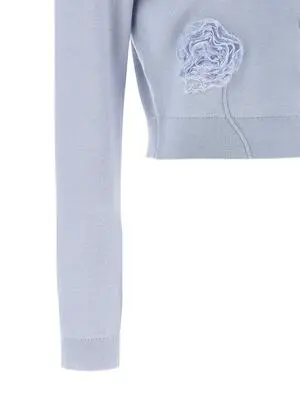 SELF-PORTRAIT Flower Knit' Cardigan - Blue
