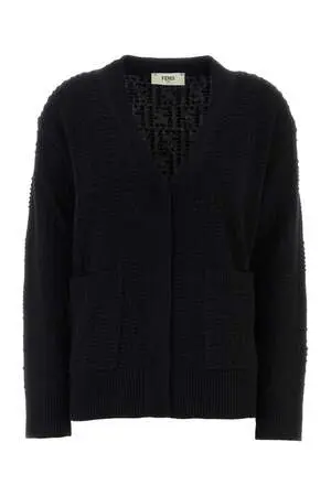 Fendi Wool Blend Cardigan - Black