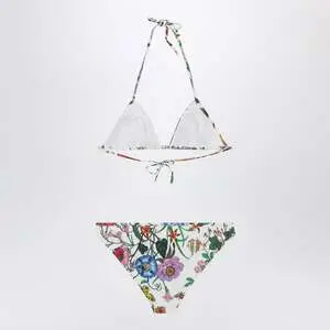 Gucci Sparkling Jersey Bikini With Flora Print - Multicolor