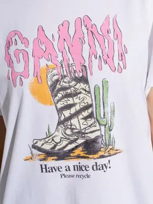 GANNI Printed Cotton T-shirt