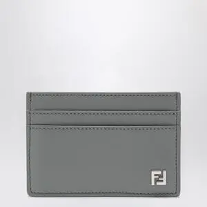 Fendi Light Grey Ff Squared Card Holder - Gray