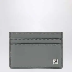 Fendi Light Grey Ff Squared Card Holder - Gray
