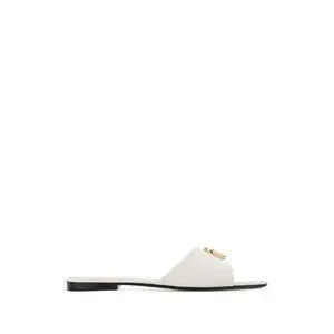 Gucci Leather Flat Sandals - White