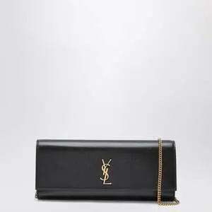 Saint Laurent Kate Clutch In Grain De Poudre Leather - Black