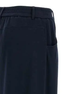 Brunello Cucinelli Wide Leg Cotton Silk Trousers