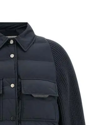Brunello Cucinelli Shiny Flap Detail' Down Jacket