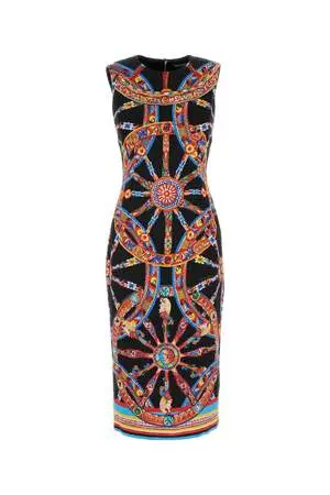 Dolce & Gabbana Printed Satin Dress - Red