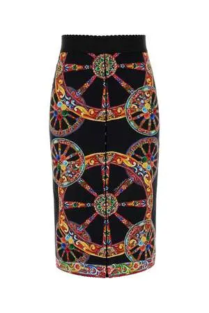 Dolce & Gabbana Printed Charmeuse Skirt - Multicolor