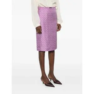 Gucci Silk Pencil Skirt - Purple