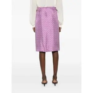 Gucci Silk Pencil Skirt - Purple