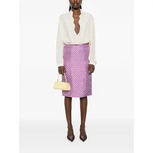 Gucci Silk Pencil Skirt - Purple