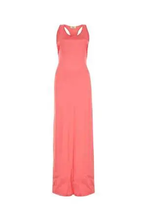 Fendi Satin Long Dress - Pink