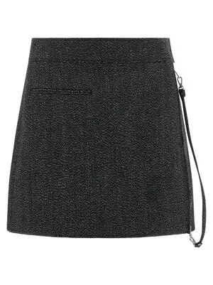COURREGES Zipped Caviar Mini' Skirt - Gray
