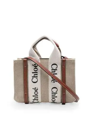Chloé Woody Mini Linen Tote