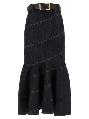 Self-portrait Contrast Stitching Skirts