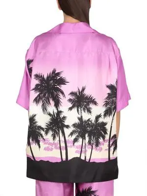 Palm Angels Sunset Print Shirt - Purple