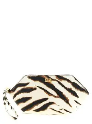 GANNI Zebra Print Leather-effect Pouch - Multicolor