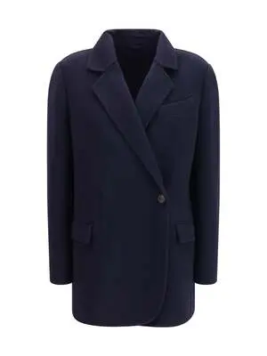 Brunello Cucinelli Single-breasted Wool And Cashmere Jacket - Blue