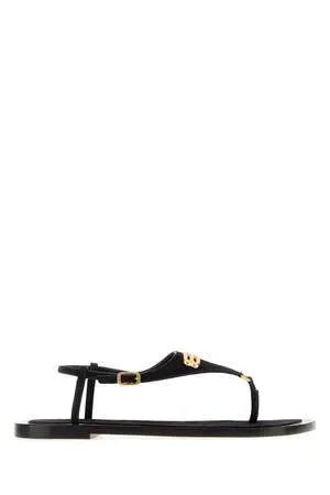 Balenciaga Suede Riva Thong Sandals - Black