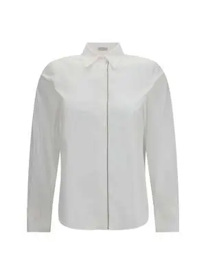 Brunello Cucinelli Stretch Cotton Poplin Shirt - White