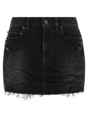 Balenciaga City Denim Miniskirt - Black