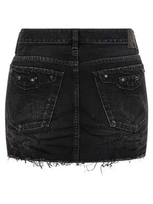 Balenciaga City Denim Miniskirt - Black