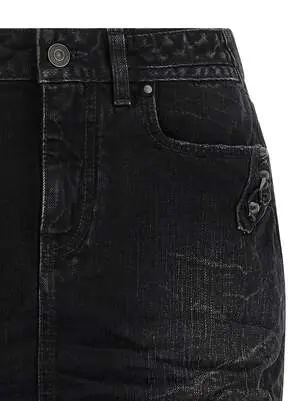 Balenciaga City Denim Miniskirt - Black