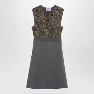 Prada Sleeveless Grey Wool And Cashmere Dress - Gray