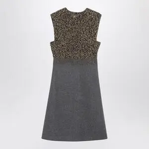 Prada Wool And Cashmere Sleeveless Dress - Gray
