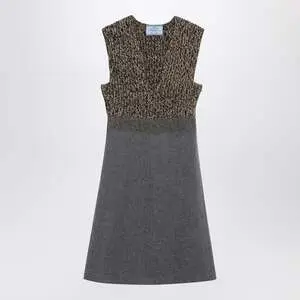 Prada Wool And Cashmere Sleeveless Dress - Gray