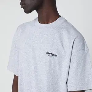 REPRESENT Grey Cotton T-shirt With Logo - Gray