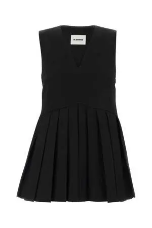 JIL SANDER Wool Top - Black