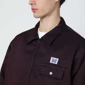 Needles Burgundy Zip Shirt Jacket - Red