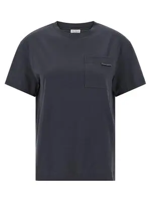 Brunello Cucinelli Shiny Tab T-shirt