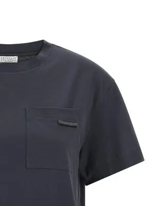 Brunello Cucinelli Shiny Tab T-shirt
